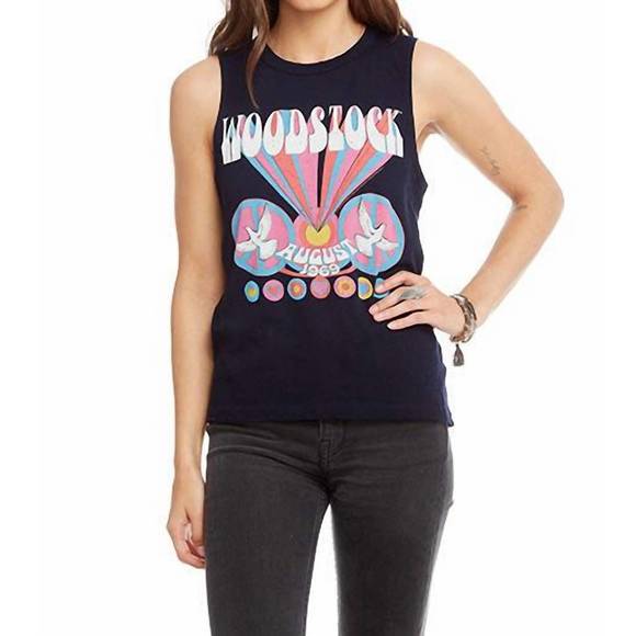 Chaser | Tops | New Chaser Woodstock Cropped Hilo Graphic Muscle Tank ...